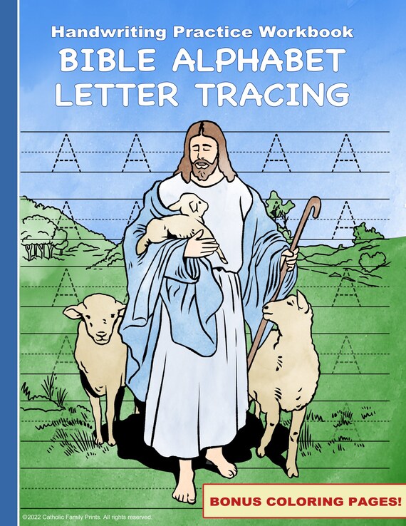 Bible Alphabet Letter Tracing: Christian Handwriting Workbook | Etsy