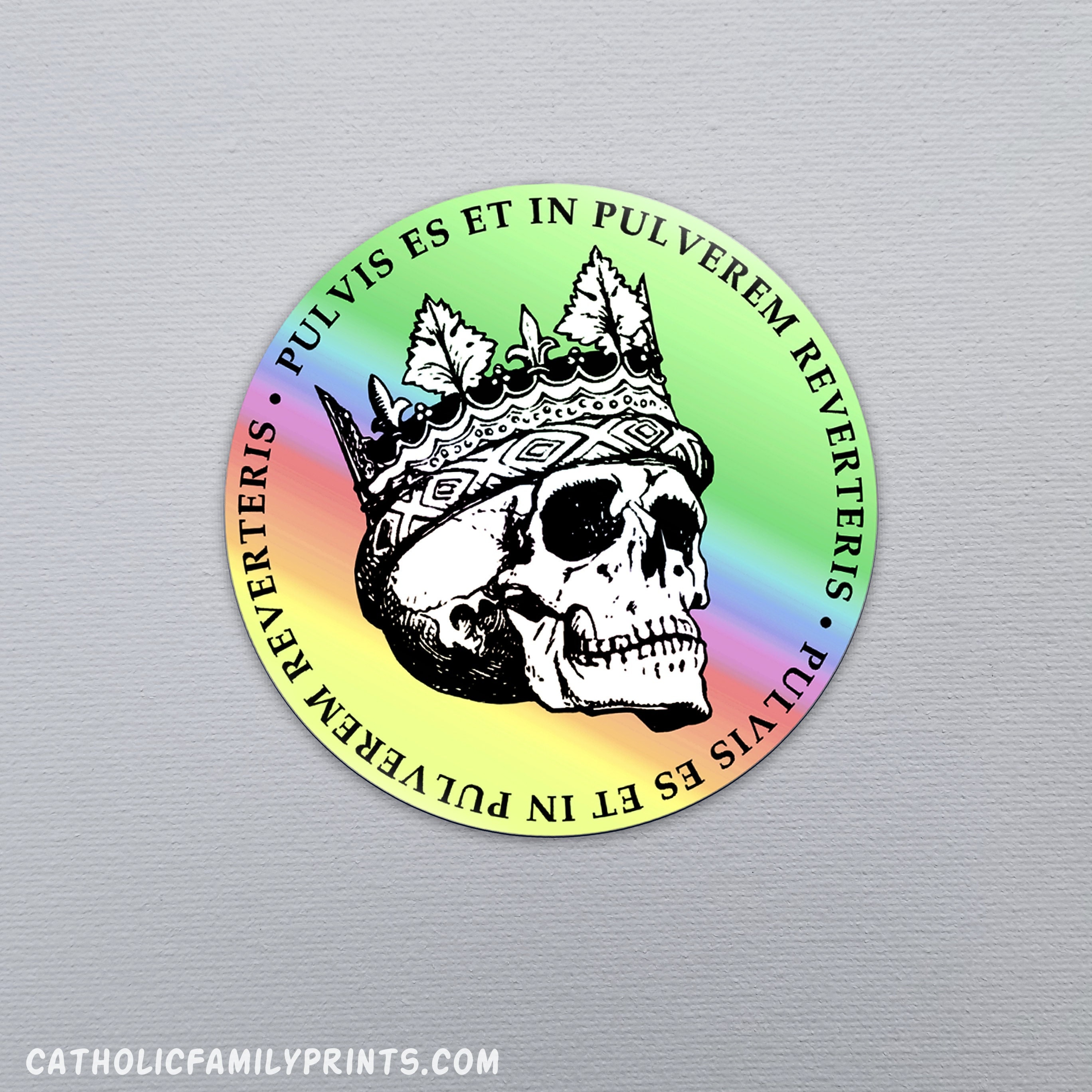 Holographic Memento Mori Gothic Skull Sticker, Waterproof - Etsy