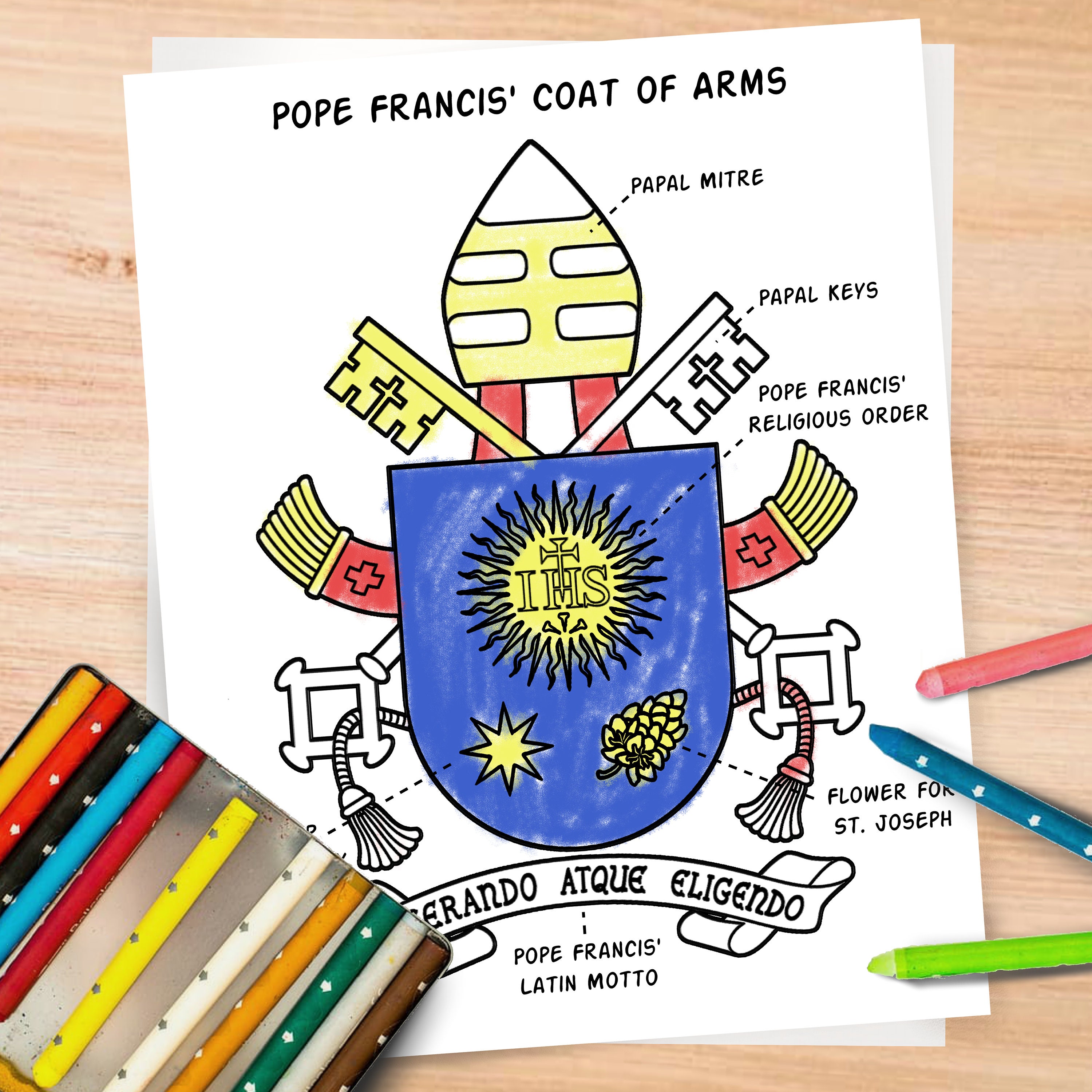 Pope Francis Coloring Page for Catholics - Etsy