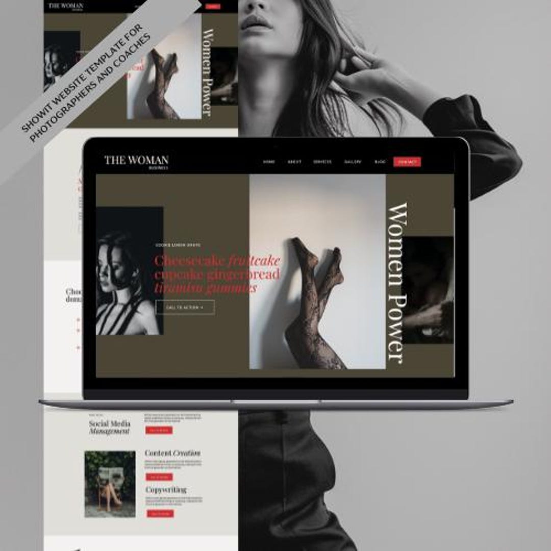 Showit One Page Website Template Easy Drag Drop Copywriters Creatives Photographers Authors ...