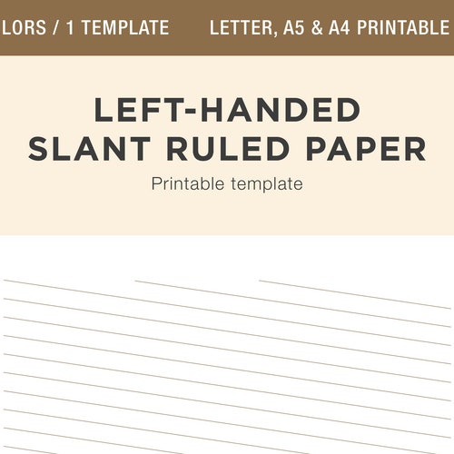 LEFT-HANDED Printable Paper Slant-ruled Paper Lefty | Etsy