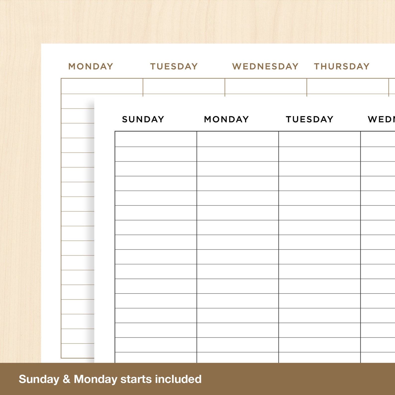 Weekly Plan Printable, Sunday / Monday Start, Week Planner Template ...