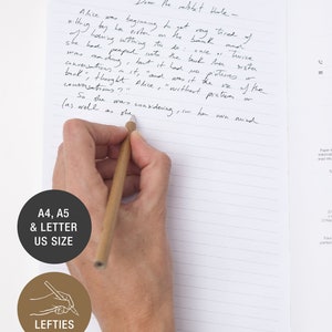 LEFT-HANDED Printable Paper, Slant-ruled Paper, Lefty Printable, Lefty ...