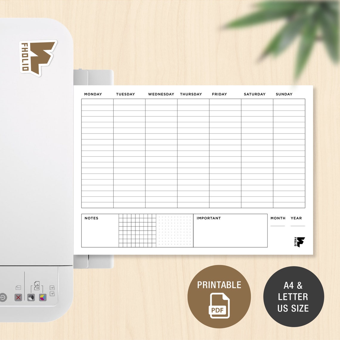 Weekly Plan Printable, Sunday / Monday Start, Week Planner Template ...