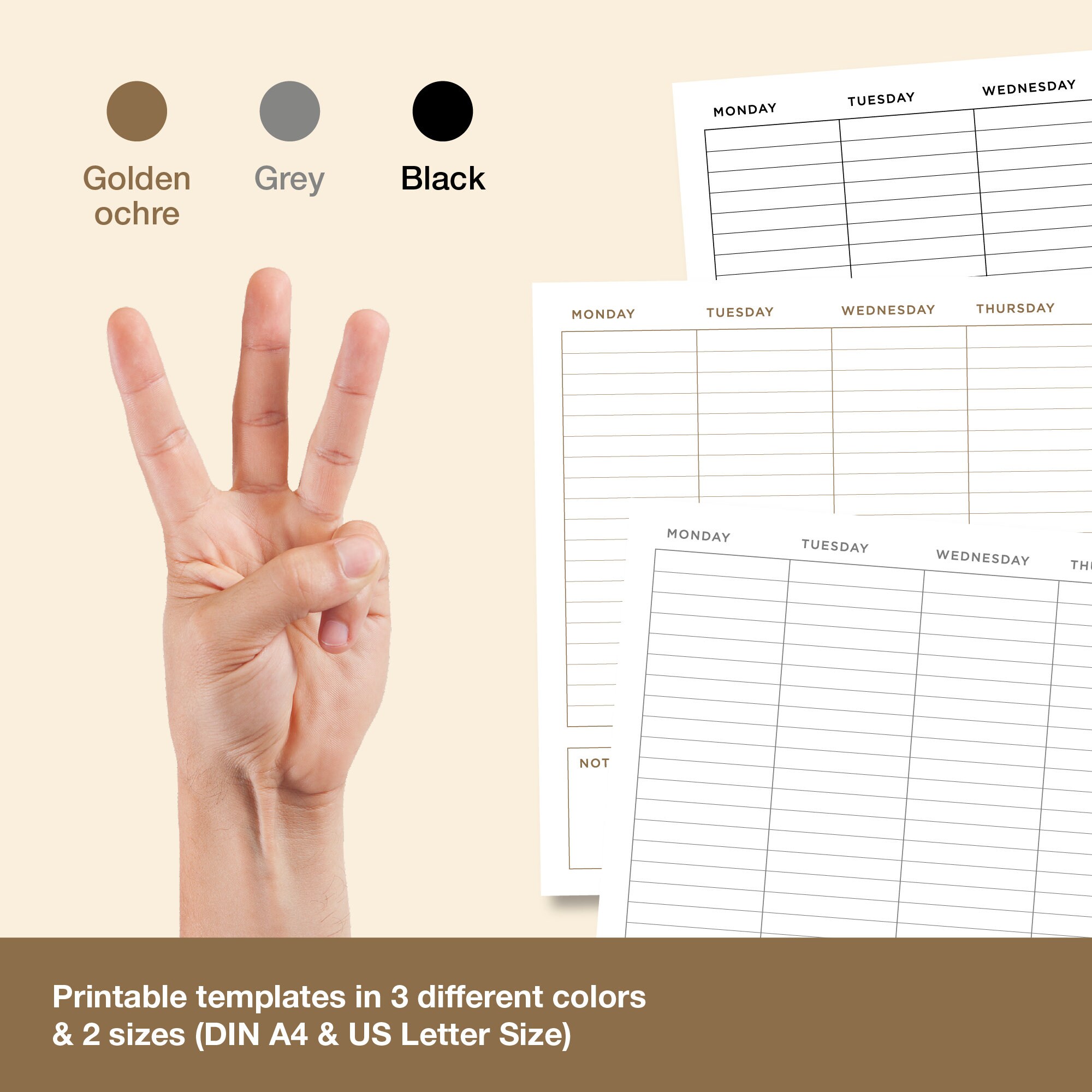 Weekly Plan Printable, Sunday / Monday Start, Week Planner Template ...