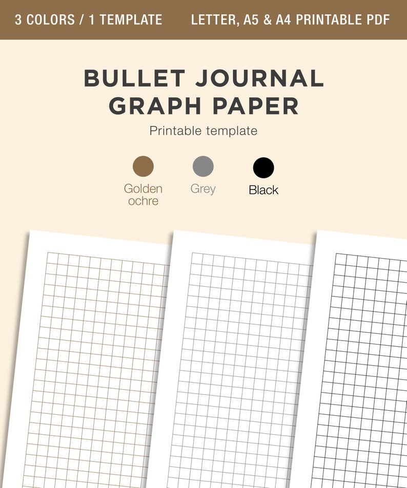 BULLET JOURNAL Graph Paper, Printable Graph Paper Numbered Pages ...