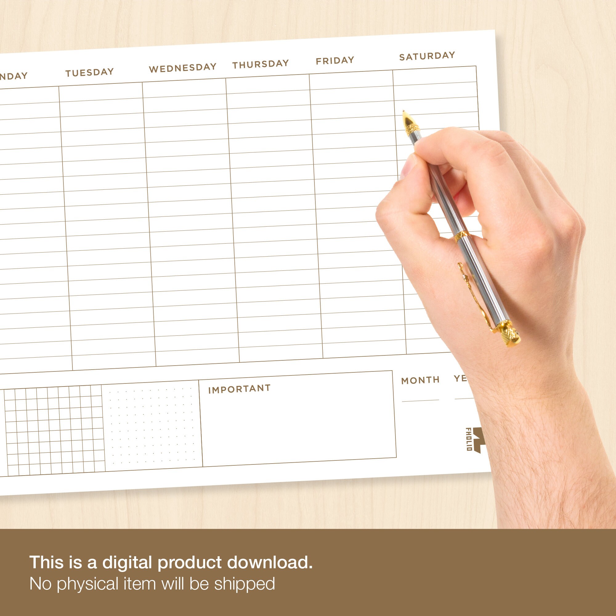 Weekly Plan Printable, Sunday / Monday Start, Week Planner Template ...
