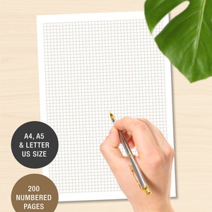 BULLET JOURNAL Graph Paper, Printable Graph Paper Numbered Pages ...