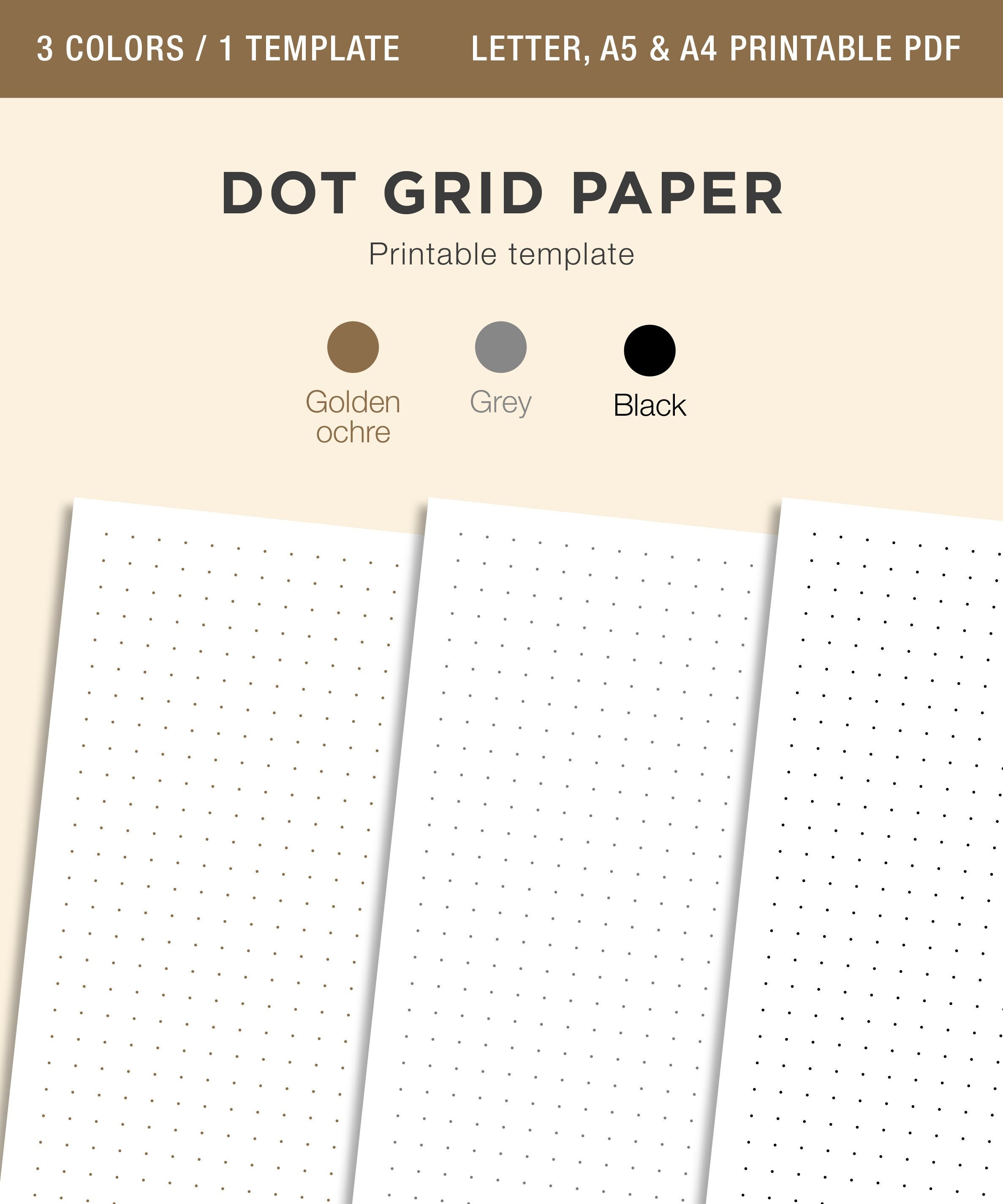 DOT GRID Paper Printable, Dot Grid Paper, Calligraphy Dot Grid Paper ...