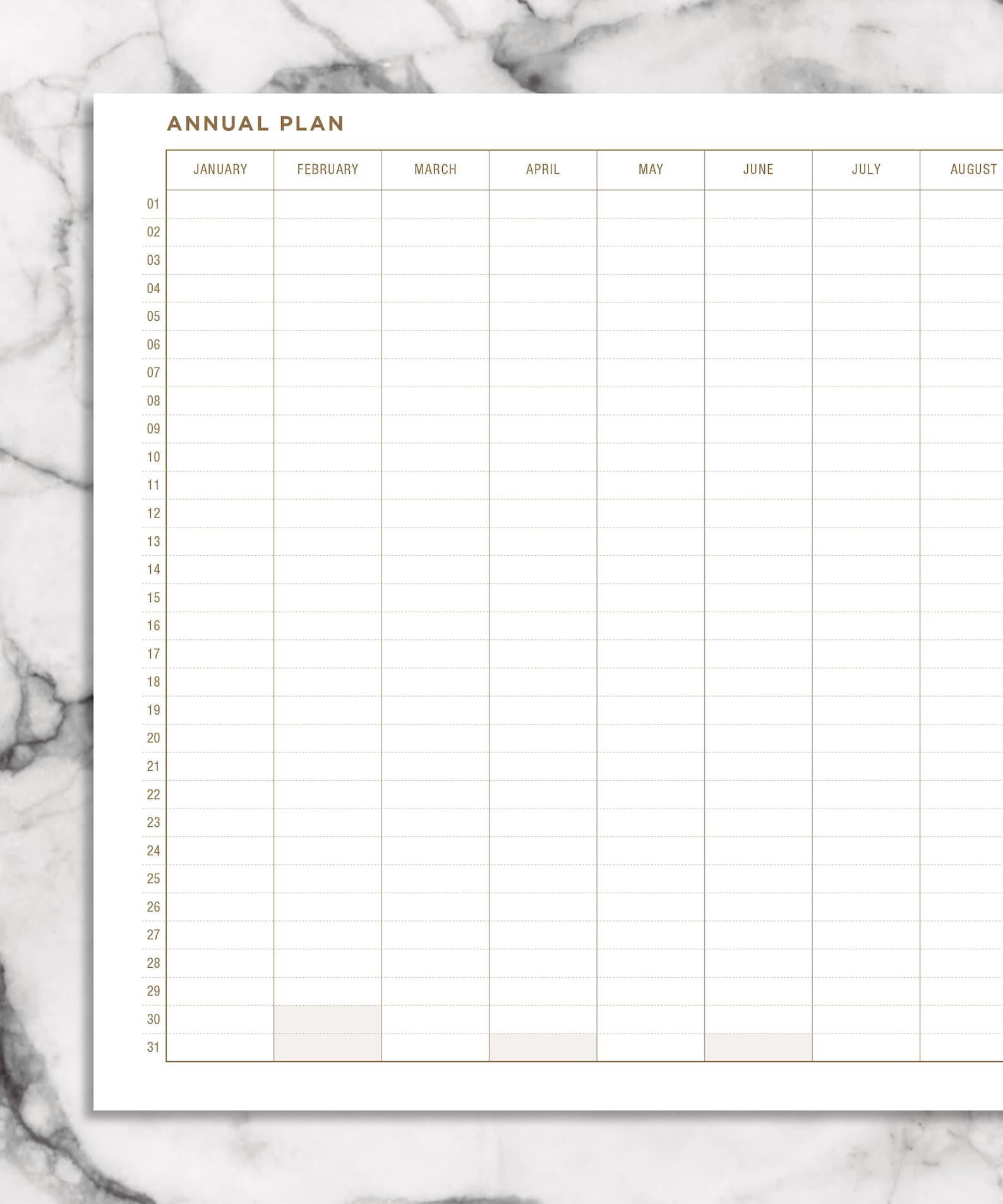 Annual Plan Printable, Annual Planner Template, Annual Reminder, Annual ...