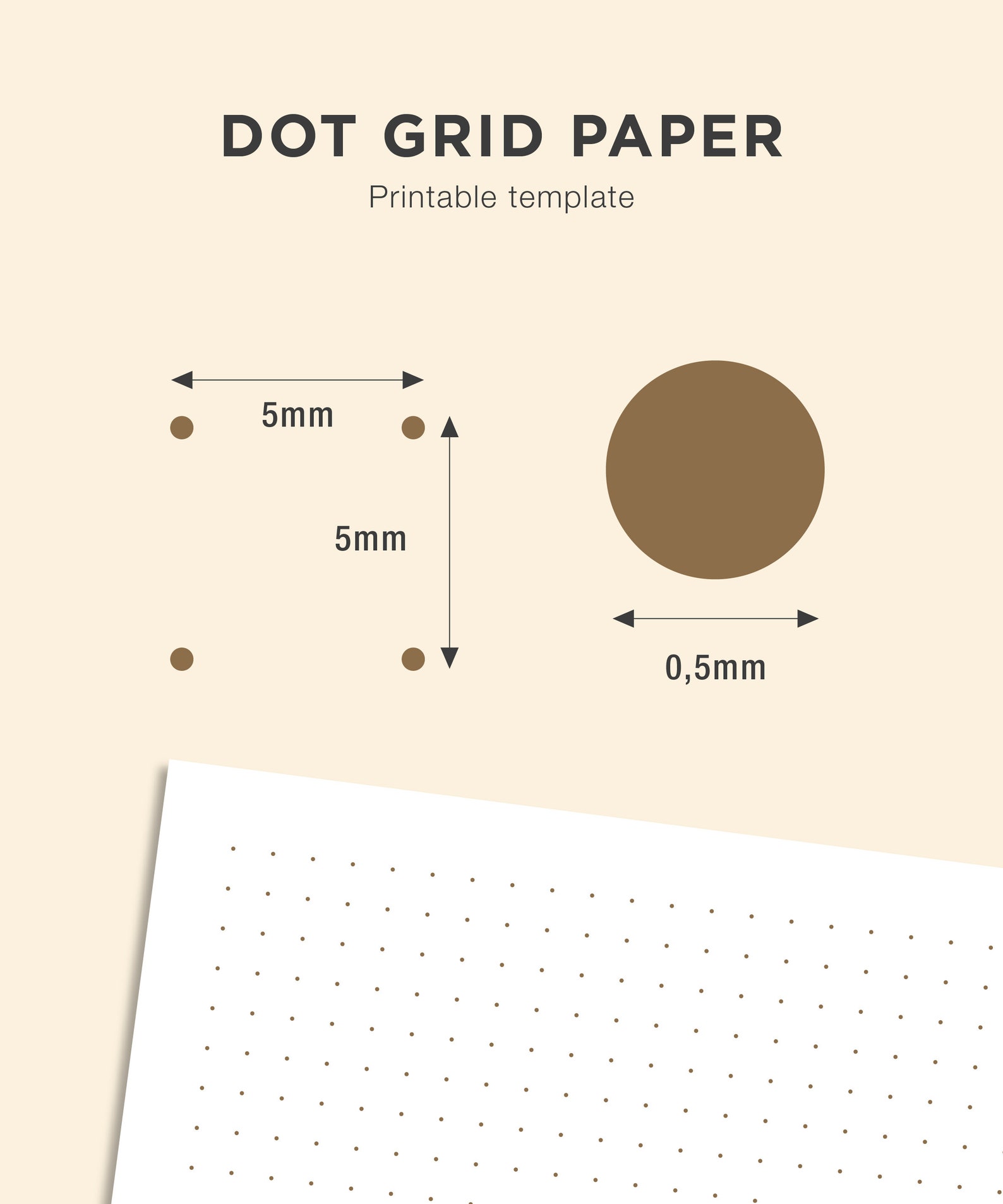 BULLET JOURNAL Dot Grid Paper, Dot Grid Paper Numbered Pages Printable ...