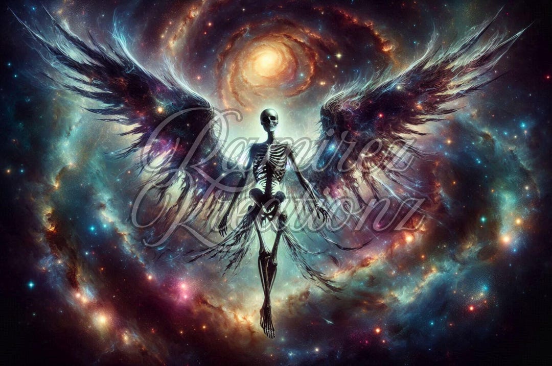 Cosmic Skeleton W/ Wings / Skeleton / Cosmic / Digital Art / PNG ...