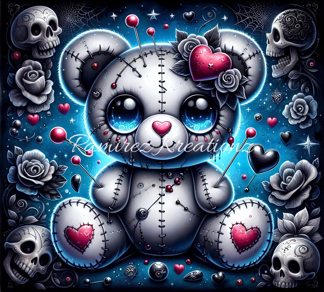 Voodoo Teddy Bear Digital Art (sublimation) - Etsy