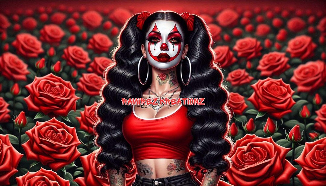 Chola / Chicana / Red Roses / Red / Digital Art / PNG / Sublimation - Etsy