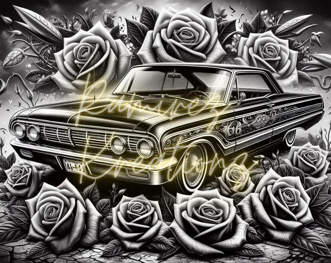 1964 Ford Galaxie Lowrider / Lowrider Art / Chicano Art / Digital Art ...