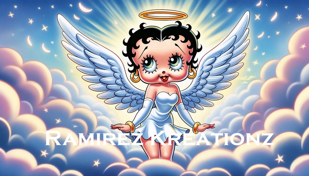 Angelic Betty / Boop Angel / Heaven / Digital Art / PNG / Sublimation ...