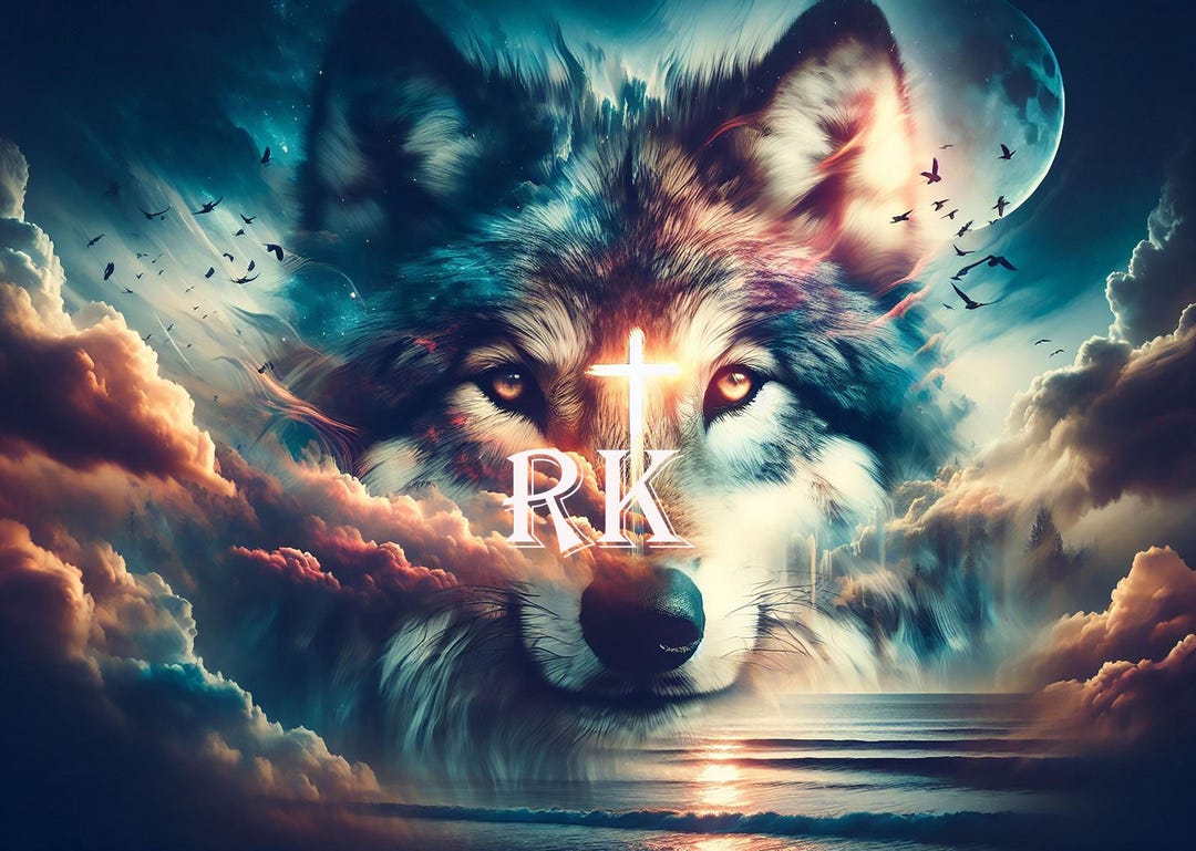 Wolf & Cross Double Exposure Art (PNG, Digital Download) - Etsy