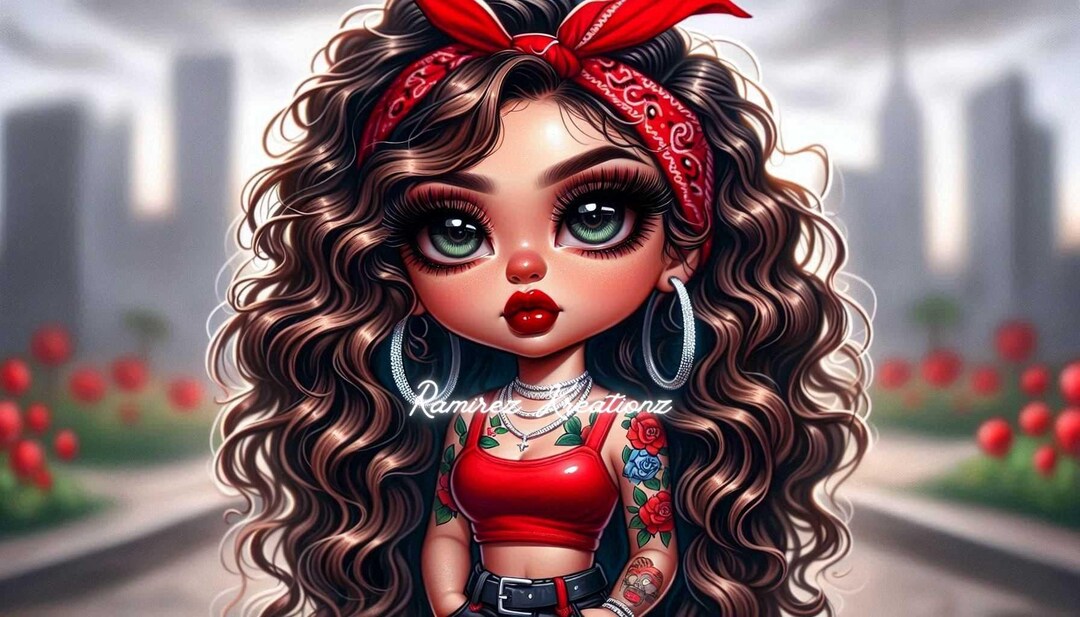 Chibi Chola / Chibi / Chicana / Latina / Digital Art / PNG ...