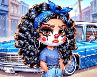 La Chola Chicana Chola Chibi Style Old School Chola Latina Shirt PNG ...