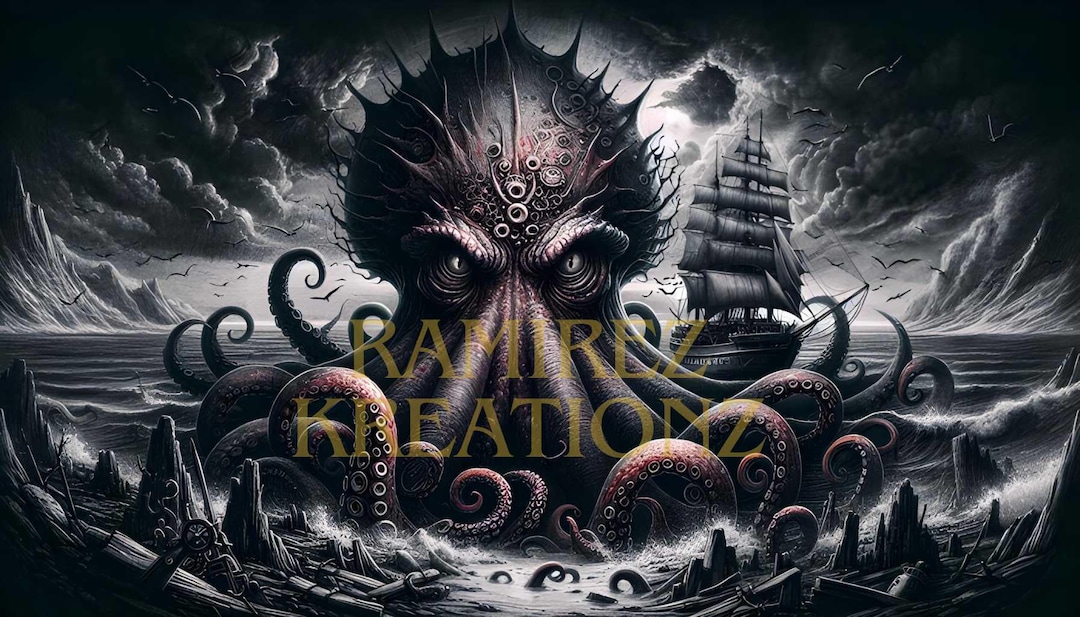 Giant Octupus / Digital Art / Sea Creature / PNG / Sublimation / DTF ...