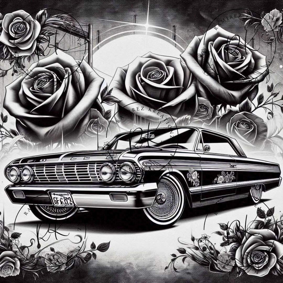 1964 Ford Galaxie Lowrider / Lowrider Art / Chicano Art / Digital Art ...