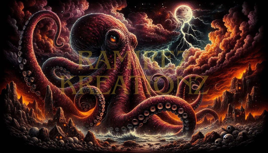 Giant Octupus / Digital Art / Png / Sublimation / DTF Print - Etsy