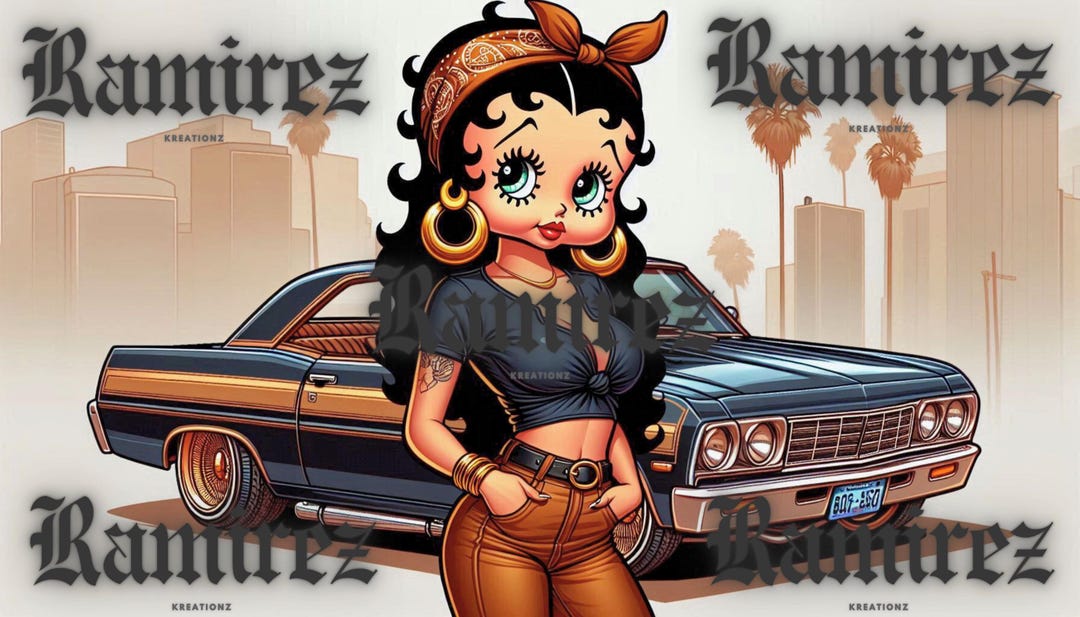 Lowrider Betty / Lowrider Girl / Digital Art / PNG / Sublimation / DTF ...