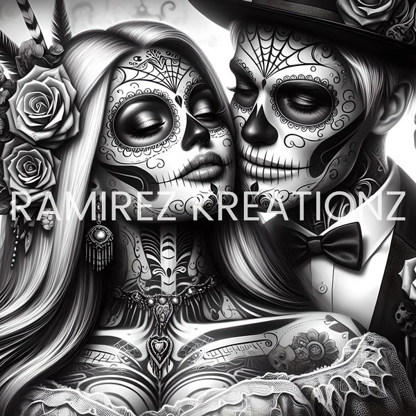 Sugar Skull Couple - Etsy