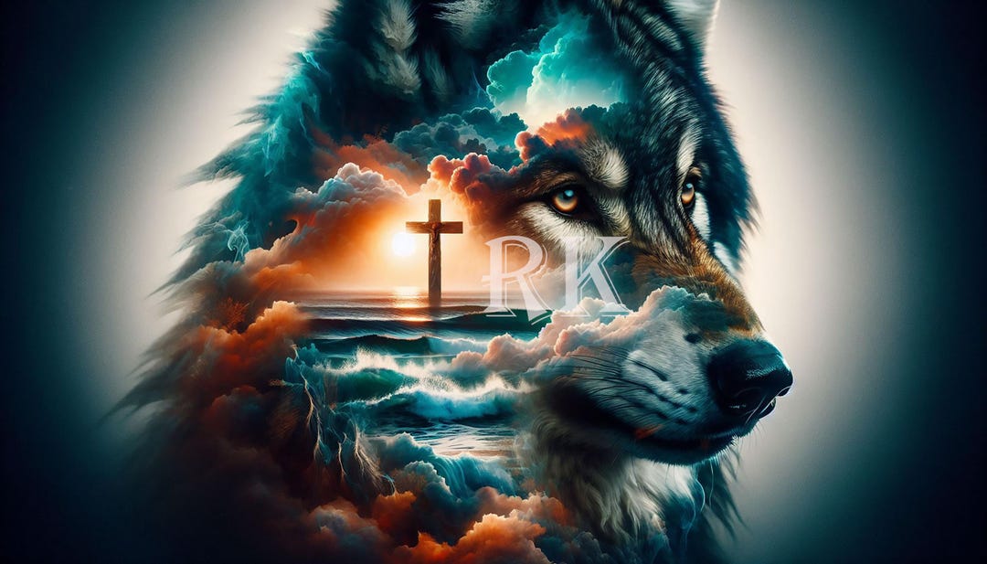 Wolf & Cross Double Exposure / Digital Art / Cross / Jesus / Wolf / PNG ...