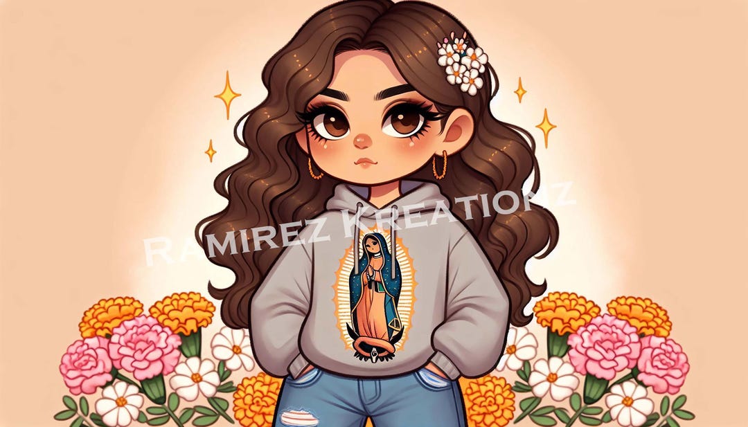 Latina With Mary Hoodie / Virgin Mary / Virgen De Guadalupe / Latina ...