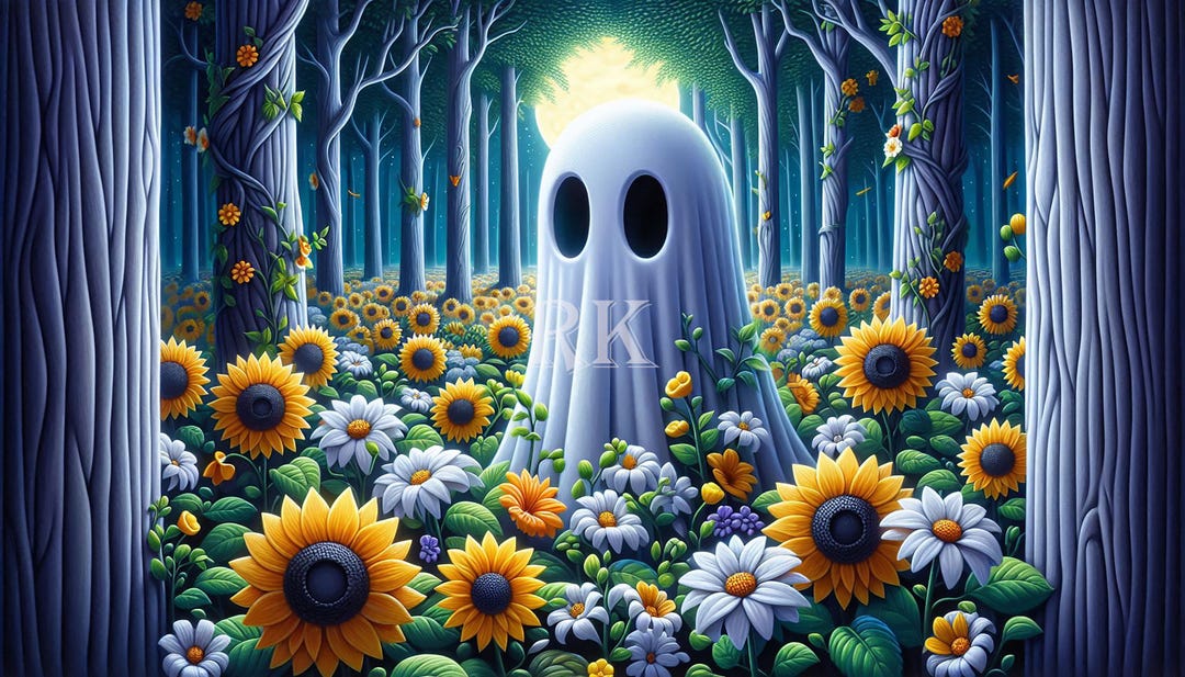 Ghost Alone in the Woods / Ghost / Digital Art / PNG / Sublimation - Etsy