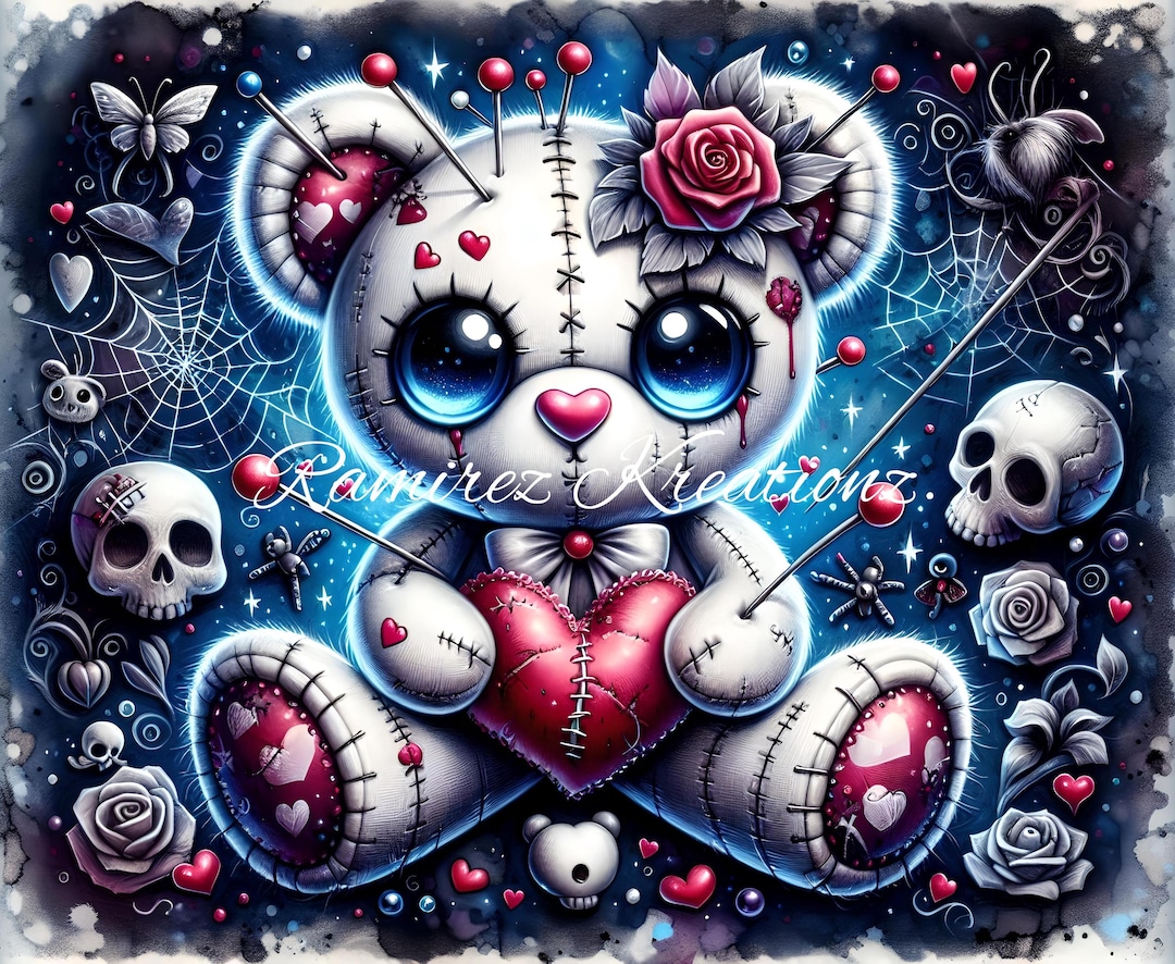 Voodoo Teddy Bear Digital Art, PNG for Sublimation - Etsy