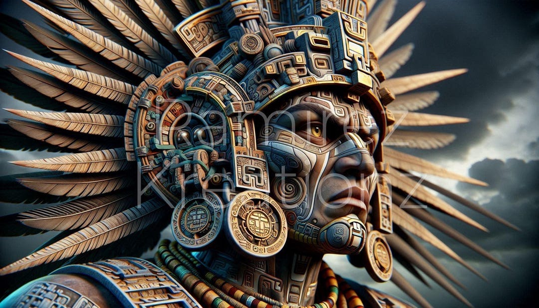 Aztec Emporer Moctezuma II / Aztec / Digital Art / PNG / Sublimation - Etsy