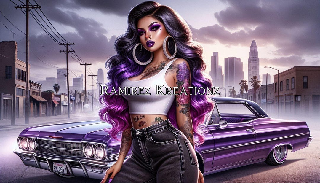 Lowrider Girl / Chola / Chicana / Lowrider Arte / Digital Art / PNG ...