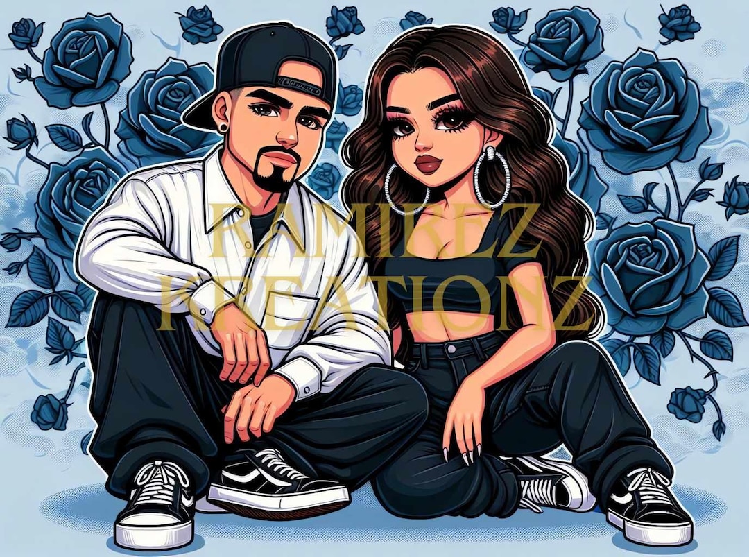 Hispanic Couple / Latino Couple / Digital Art / PNG / Sublimation - Etsy