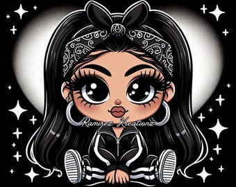 Chola / Chicana / Payasa Make up / Digital Art / PNG / Sublimation ...