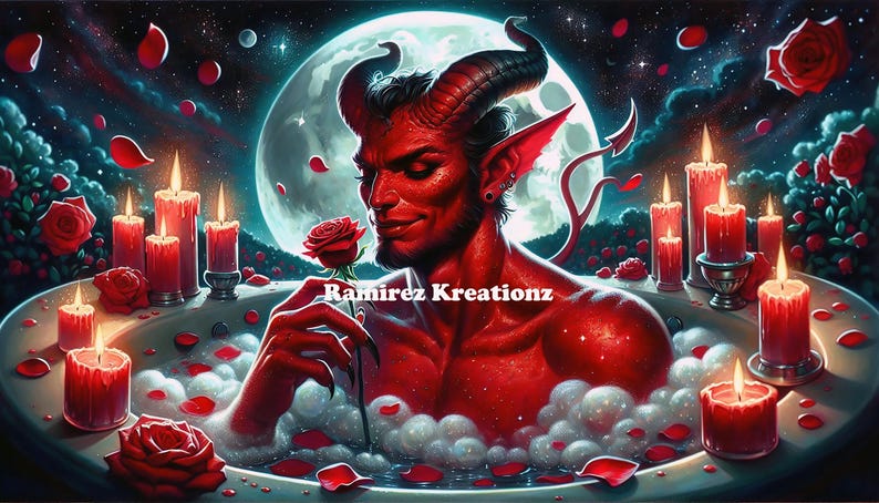 Satan Taking A Bath / Lucifer / El Diablo / Devil / Digital Art / PNG ...