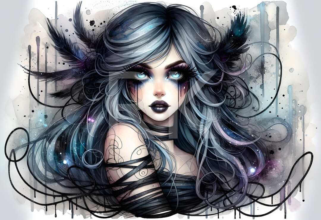 Gothic Celestial Woman / Digital Art / PNG / Sublimation / Tumbler Wrap ...