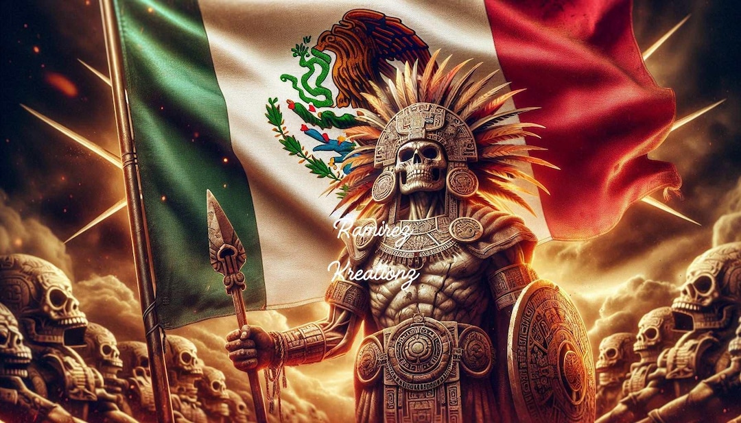 Aztec Warrior / Mexican Flag / Mexico / Digital File / PNG ...