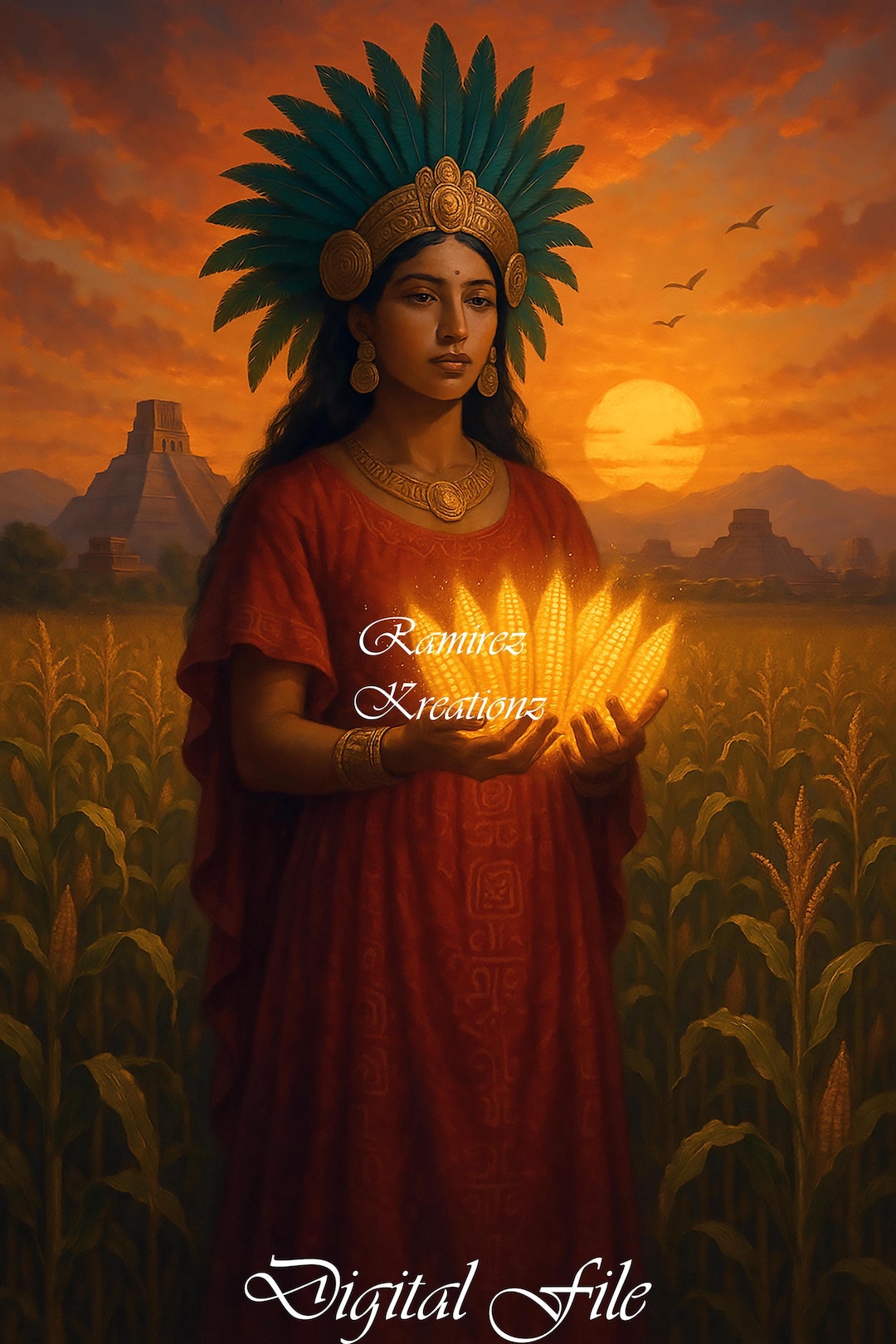 Chicomecōātl / Aztec Goddess of Corn / Aztec / Digital File - Etsy