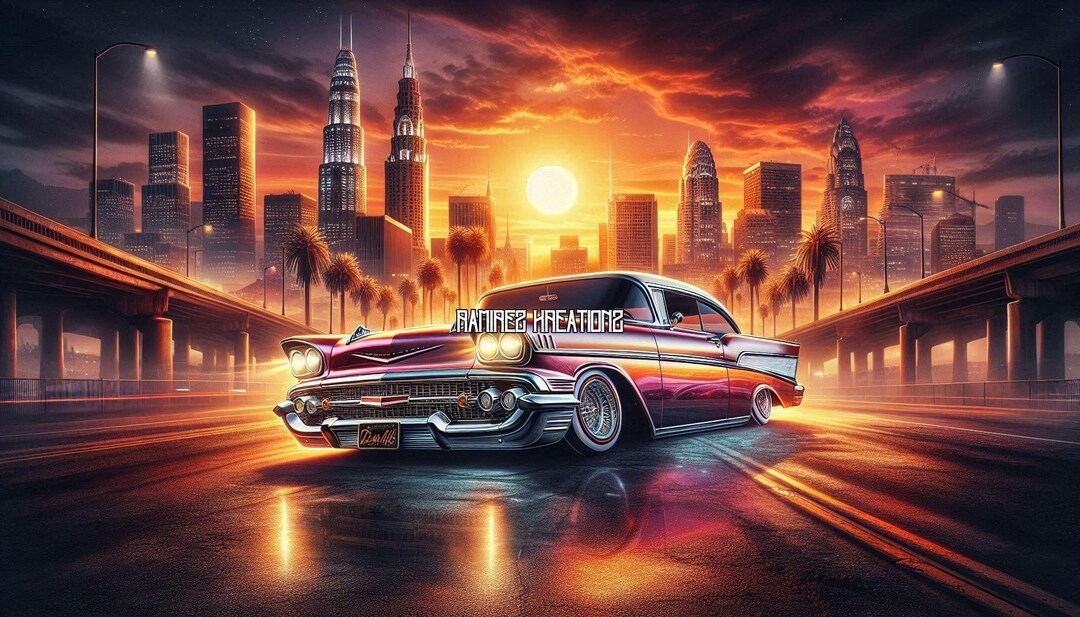 Lowrider Classic Car Digital Art, PNG Sublimation (digital Download) - Etsy