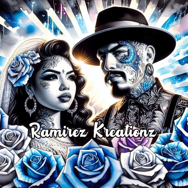 Chicano Love Couple Art - Etsy