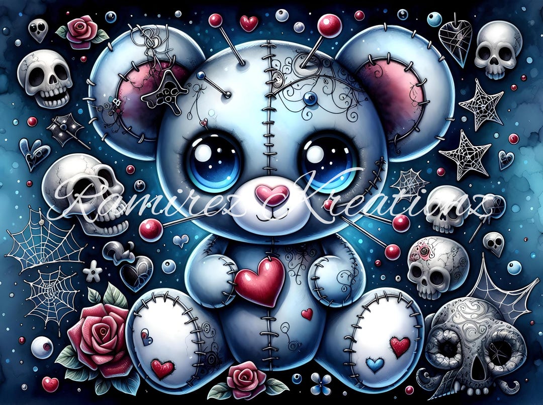Voodoo Teddy Bear / Voodoo Bear / Digital Art / PNG / Sublimation - Etsy
