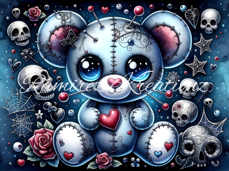 Voodoo Teddy Bear Digital Art, PNG File (sublimation) - Etsy