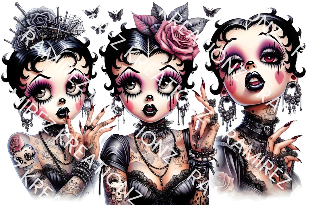 Gothic Betty / Tumbler Wrap / Sublimation / Digital Art / PNG - Etsy