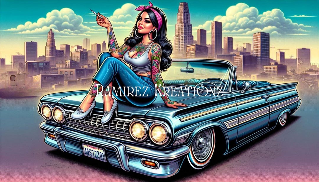 Lowrider Girl / Digital Art / PNG / Sublimation / Digital Art / DTF ...