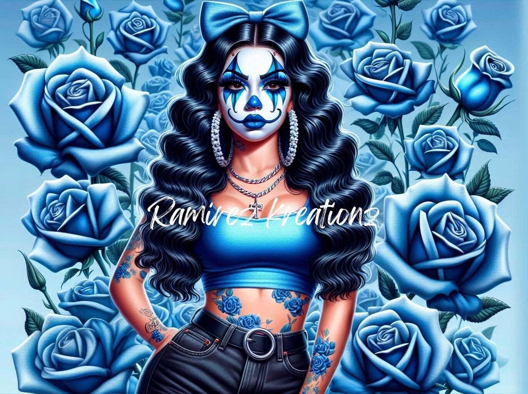 Chola / Blue Roses / Digital Art / PNG / Sublimation - Etsy
