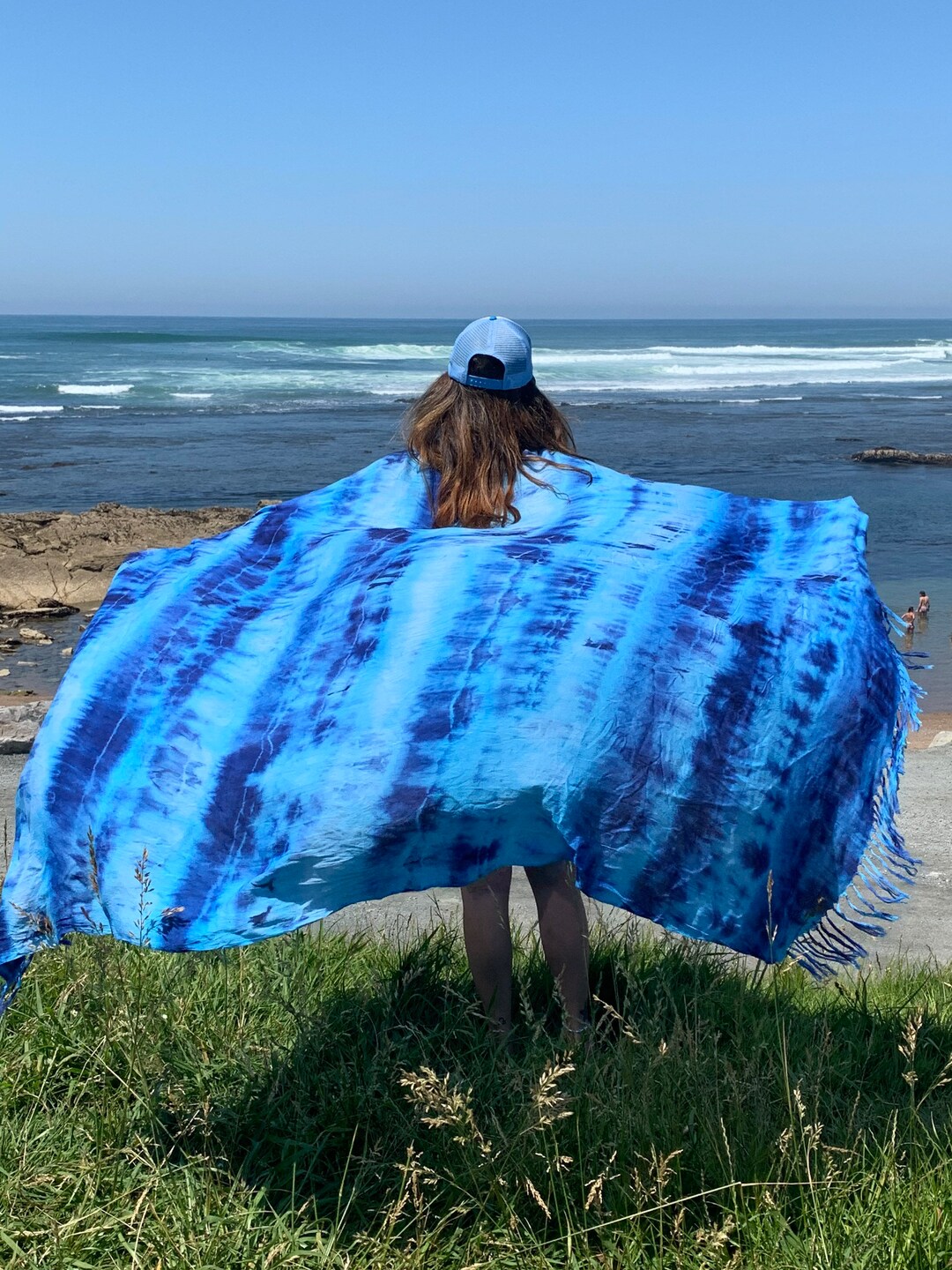 Handamade Blue Tie Dye Pareo, Blue Handmade Sarong - Etsy