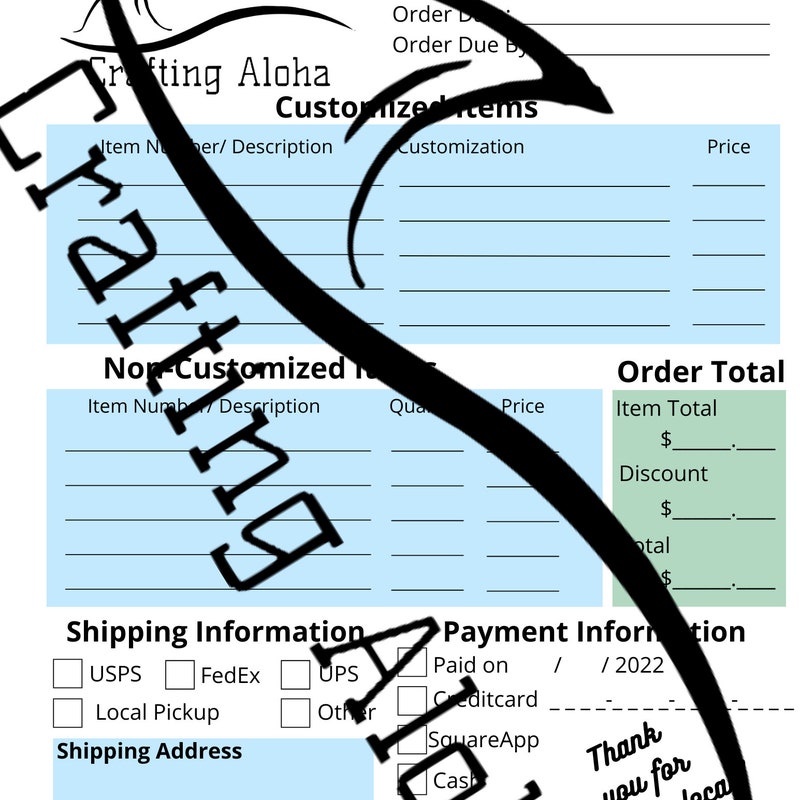 Laser Engraving Order Forms - Etsy