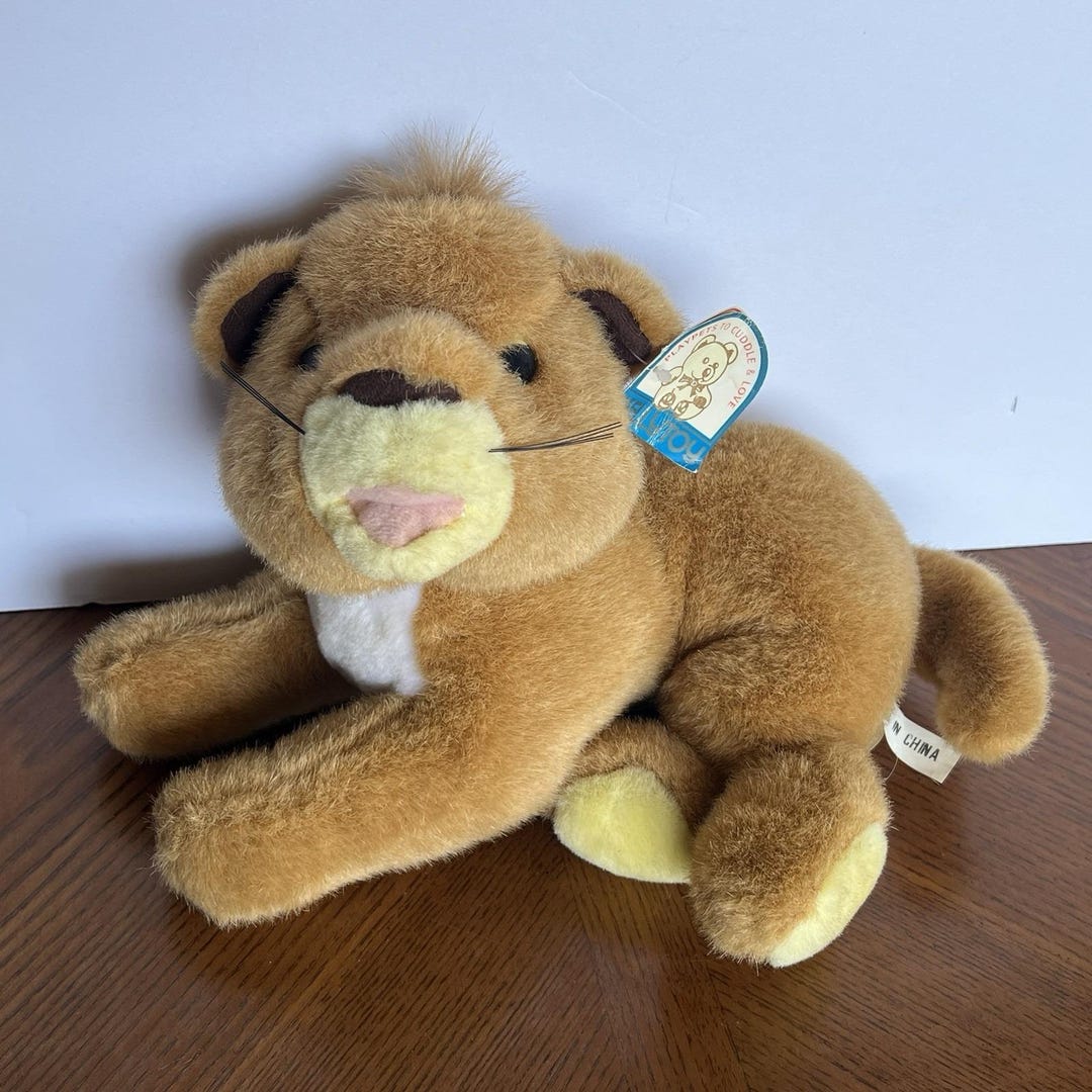 Kellytoy Lion Cub Plush Playful Open Mouth Vintage Playpets to Cuddle ...